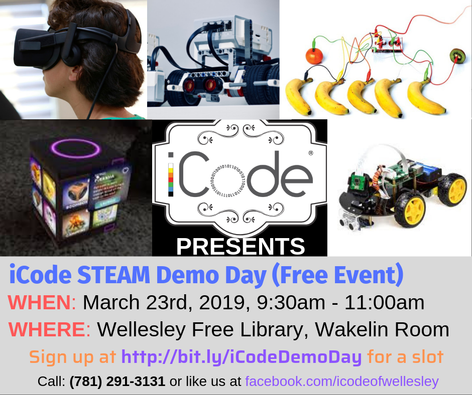 Free iCode STEAM demo day at Wellesley library - The Swellesley Report