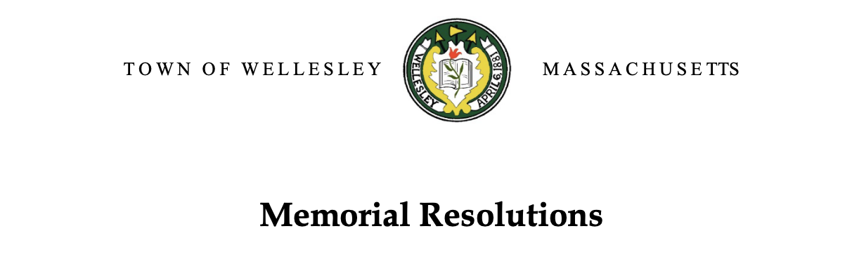Memorial resolutions being presented at 2025 Wellesley Annual Town ...