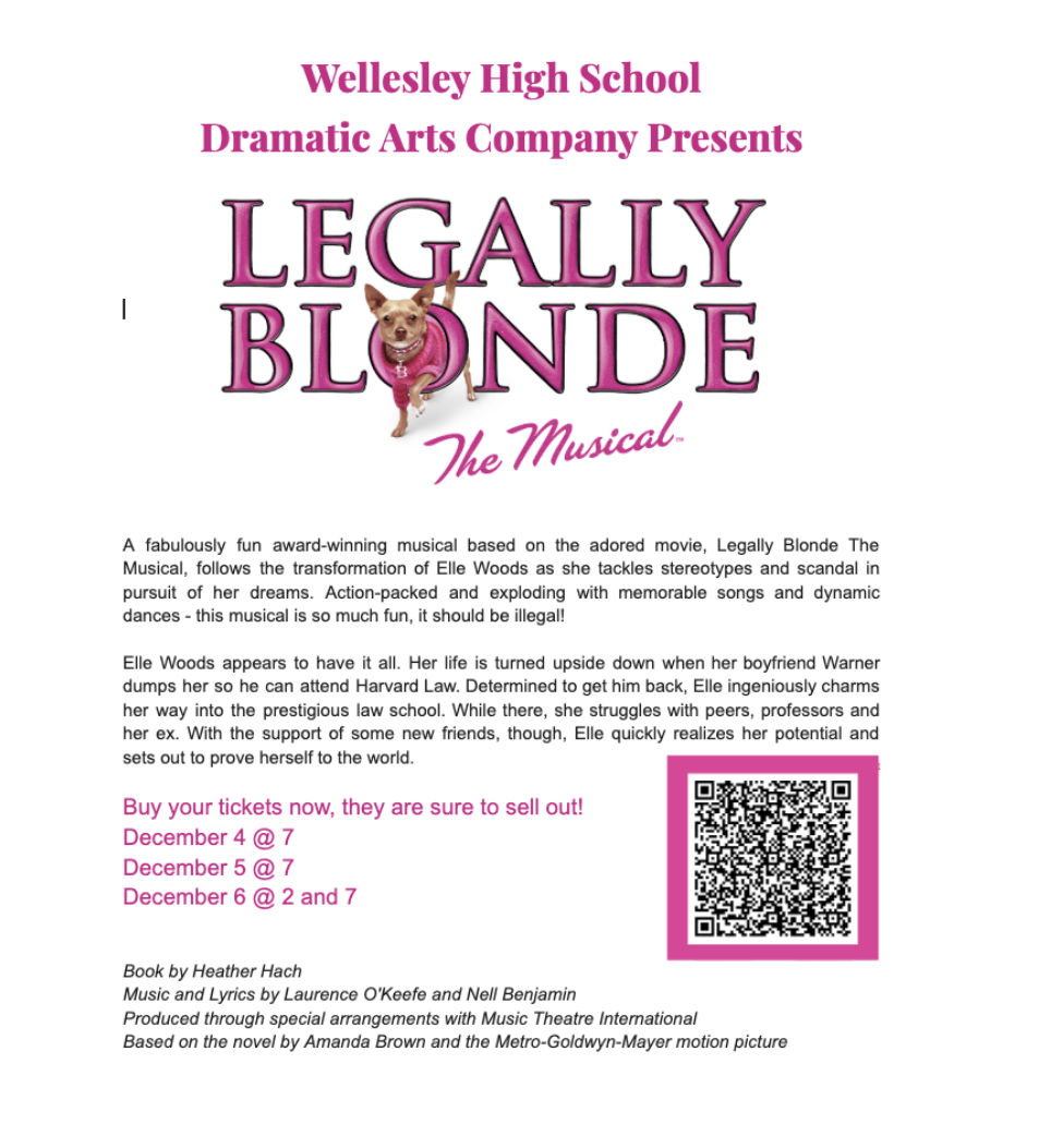 Wellesley High School drama presents "Legally Blonde" - The Swellesley Report