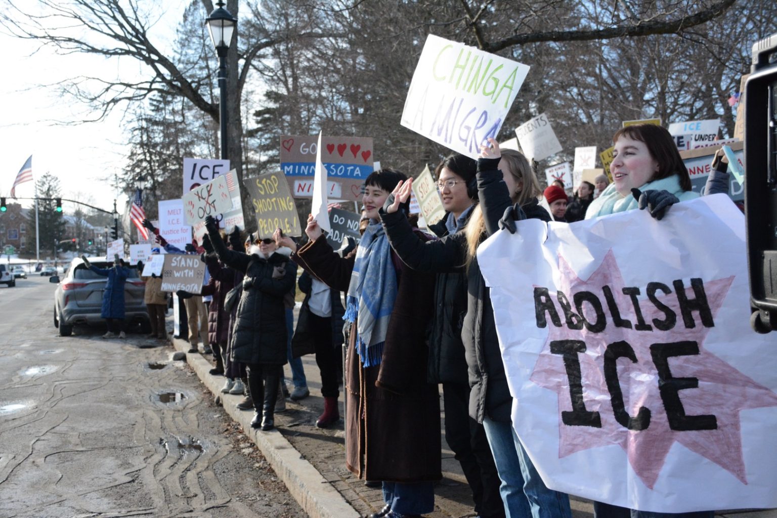 Wellesley protest supports Minnesota anti-ICE movement - The Swellesley ...