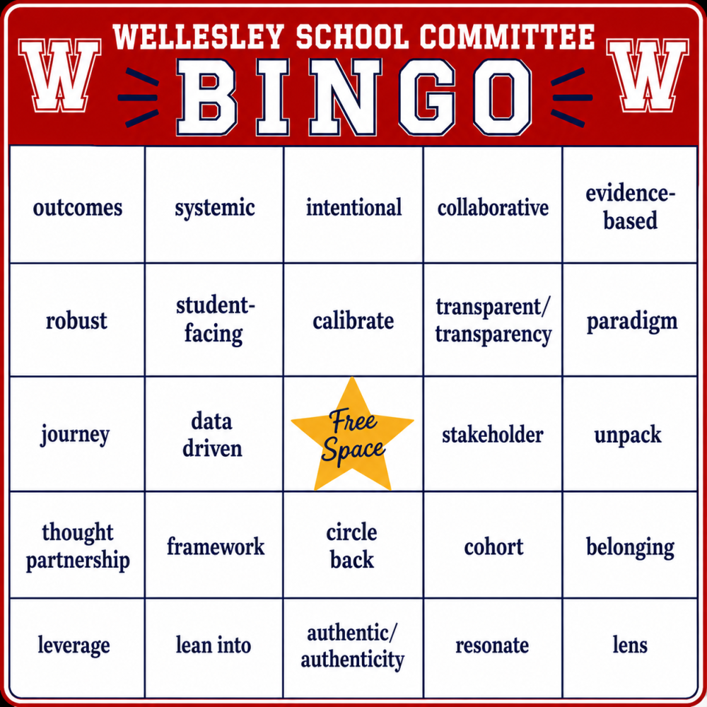 Play Wellesley School Committee meeting BINGO! - The Swellesley Report
